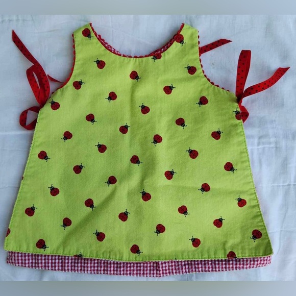 Dresses | Adorable Peaches N Cream Ladybug Picnic Apron Dress 36m ...